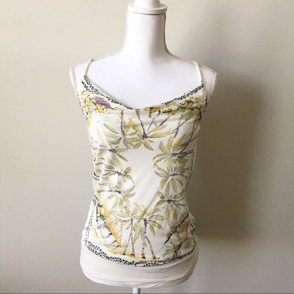 Anthro Vanessa Virginia Palm Tree Island Tank - Gem